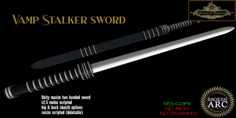 Second Life Marketplace - Vamp Stalker - Unity Maxim 2H Sword (UM v2.5 boxed)